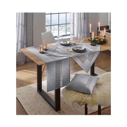 WITT Tischdecke, grau, Gr&ouml;&szlig;e 30x45 cm - 2 Platzsets