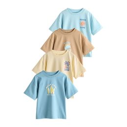 next T-Shirt Jungen Gr&ouml;&szlig;e 68 creme / azur / hellblau / hellbraun