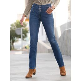WITT Damen Jeans mit 3-Knopf- und Rei&szlig;verschluss, blue-stone-washed, Gr&ouml;&szlig;e 22