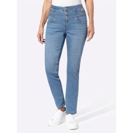 WITT Damen Jeans mit 3-Knopf- und Rei&szlig;verschluss, blue-bleached, Gr&ouml;&szlig;e 46