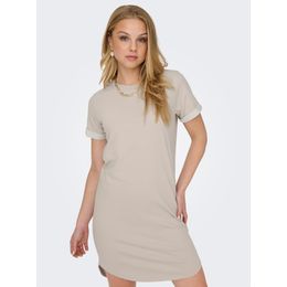 Jacqueline de Yong Jerseykleid JDY "JDYIVY S/S DRESS JRS NOOS", Damen, Gr. XS, N-Gr, grau (chateau gray), Jersey, Obermaterial: 62% Baumwolle, 38% Polyester, unifarben, regular fit, Rundhals, Kleider Jerseykleid, Sommerkleid