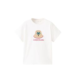 Mango Kids T-Shirt 'HAT' M&auml;dchen Gr&ouml;&szlig;e 152 sand / schoko / magenta / wei&szlig;