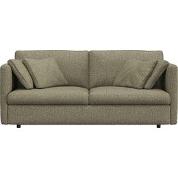 2,5-Sitzer FLEXLUX "Lovane", gr&uuml;n (fall gr&uuml;n), B:187cm H:84cm T:117cm, 62% Polyester/14% Cotton/7% Linen, Sofas, Weich & anschmiegsam, gro&szlig;e Sitztiefe auf Kaltschaum, Dekokissen inkl.