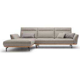 Ecksofa "CR.460", bunt (graubeige, natur 044, 20), B:318cm H:103cm T:183cm, Chenille COCO (72% Polyester 15% Baumwolle 13% Polyacryl), CREATION BY ROLF BENZ, Sofas, Ecksofa, Sockel in Eiche, Winkelf&uuml;&szlig;e in Umbragrau, Breite 318 cm