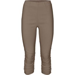 Heine Witt Damen Caprihose mit Abn&auml;hern am Knie, taupe, Gr&ouml;&szlig;e 36