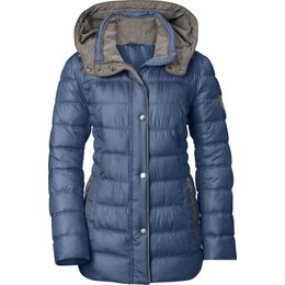 CR&Eacute;ATION L Damen Steppjacke mit abnehmbarer Kapuze jeansblau Gr&ouml;&szlig;e 19