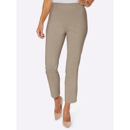 WITT Damen Schlupfhose mit B&uuml;gelfalten, beige, Gr&ouml;&szlig;e 56