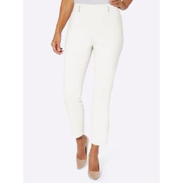 WITT Damen Schlupfhose mit B&uuml;gelfalten, ecru, Gr&ouml;&szlig;e 48