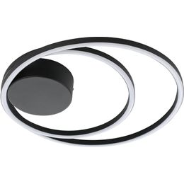 Eglo Deckenleuchte "RUOTALE Deckenlampe, Alu, Stahl und Kunststoff, IP20, Wohnzimmerlampe", schwarz, &Oslash; 45cm H: 5,5cm, 1 Stk., Leuchten, Wand-/Deckenleuchte, H5,5 x &Oslash;45 cm, schwarz, 36W inkl., Deckenleuchte