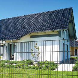 Einstabmattenzaun Peddy Shield, grau (anthrazit), H:100cm, Stahl, Zaunelemente, 100 cm hoch, 5 Elemente f&uuml;r 10 m Zaun, ohne Pfosten
