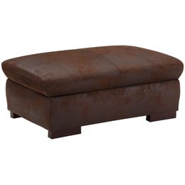 Stauraumhocker Home Affaire "Alberto", braun (dunkelbraun), B:101cm H:43cm T:68cm, 100% Polyester;Microfaser in Antiklederoptik (100% Polyester);Luxus-Microfaser Vintageoptik (100% Polyester);Luxus-Microfaser weich (90%Polyester 10%Polyamid), Hocker, gross, mit Stauraum