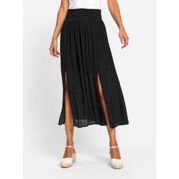 WITT Damen Schlupfrock mit Crinkle-Effekt, schwarz, Gr&ouml;&szlig;e 24
