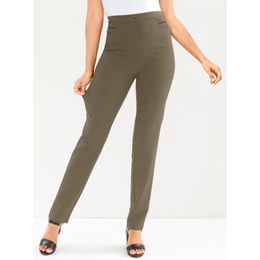Webhose Classic Basics, Damen, Gr. 38, Normalgr&ouml;&szlig;en, gr&uuml;n (khaki), 72% Viskose, 25% Polyamid, 3% Elasthan, unifarben, lang, Hosen, Topseller