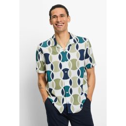 Kurzarmhemd OLYMP "OLYMP Casual, regular fit, Reverskragen", Herren, Gr. M, Normaler Arm, oliv, 85% Modal, 15% Polyester, Hemden