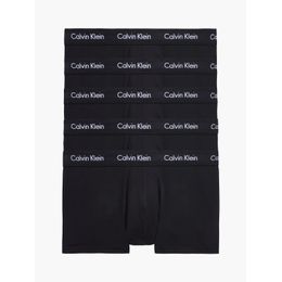 Trunk "LOW RISE TRUNK 5PK", Herren, Gr. L (52), schwarz, Jersey, Obermaterial: 95% Baumwolle, 5% Elasthan, Calvin Klein Underwear, k&ouml;rpernah, Unterhosen, mit Logo-Elastikbund (5 St&uuml;ck)
