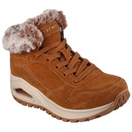 Winterboots Skechers "UNO RUGGED-WINTRINESS", Damen, Gr. 35, braun, Textil, Veloursleder, Schuhe Winterboots, Snowboots mit Water Repellent-Ausstattung