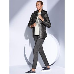 Lederjacke Mainpol, Damen, Gr. 50, schwarz, 100% Lammnappaleder, unifarben, Jacken