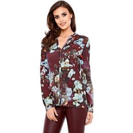 Heine Witt Damen Blusenshirt im Bl&uuml;ten-Dessin, bordeaux, Gr&ouml;&szlig;e 42
