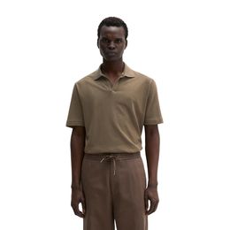 Marc O'Polo Poloshirt MARC O'POLO "aus Baumwoll-Leinen-Mix", Herren, Gr. L, schwarz nickle, Obermaterial: 80% Baumwolle, 20% Leinen, unifarben, regular fit, Shirts