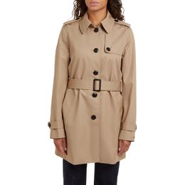 Langjacke Tommy Hilfiger "HERITAGE SINGLE BREASTED TRENCH", Damen, Gr. XS, beige (nos beige), Web, Obermaterial: 100% Baumwolle, unifarben, tailliert Po-bedeckend, 2-Naht-&Auml;rmel gerader Abschluss, Jacken Langjacke, mit den typischen Trenchcoat-Details, Topseller