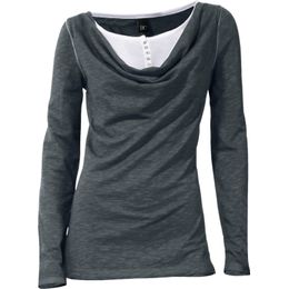 CR&Eacute;ATION L Damen 2-in-1-Shirt in elastischer Qualit&auml;t grau-meliert Gr&ouml;&szlig;e 38