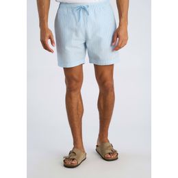 Badehose LINDBERGH "Bademode Loose Fit", Herren, Gr. L, Normalgr&ouml;&szlig;en, lt blau, Obermaterial: 55% Polyester, 29% Elastomultiester, 16% Baumwolle, gestreift, Badehosen Badehose
