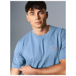 T-Shirt TRIGEMA "TRIGEMA T-Shirt in Piqu&eacute;-Qualit&auml;t", Herren, Gr. L, horizont, Piqu&eacute;, 100% Baumwolle, Basic, Rundhals, Shirts T-Shirt
