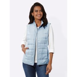 Steppweste Casual Looks, Damen, Gr. 36, blau (bleu), 100% Polyester, Wattierung:100% Polyester, unifarben, Westen Steppweste