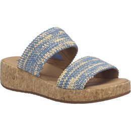 Slipper Josef Seibel "Evita 02, slate blue-multi", Damen, Gr. 40, blau (slate blau, multi), Obermaterial: 100% Textilmaterial TEXMAT., Schuhe Slipper