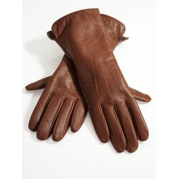 Heine Witt Damen Handschuhe, cognac, Gr&ouml;&szlig;e 8
