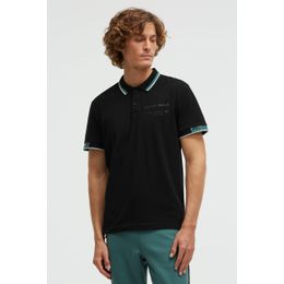Poloshirt CAMP DAVID, Herren, Gr. XXL, schwarz, Piqu&eacute;, Material: 95% Baumwolle, 5% Elasthan, bedruckt, figurbetont normal, hoch geschlossener Ausschnitt, eingesetzt Rippb&uuml;ndchen, Shirts, mit Baumwolle
