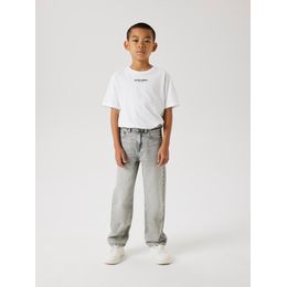 Straight-Jeans name it "NKMRYAN &ndash; Jeans mit geradem Bein, strapazierf&auml;hig", Jungen, Gr. 128, N-Gr, blau (light grau denim), Denim/Jeans, Obermaterial: 100% Baumwolle, unifarben, straight fit lang, Jeans Straight-Jeans, unifarben, casual, straight fit, Denim/Jeans