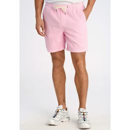 Shorts LINDBERGH "Freizeitshorts Relaxed Fit", Damen, Gr. L, rosa (lavender pink), Obermaterial: 100% Baumwolle, unifarben, relaxed fit, Hosen Shorts