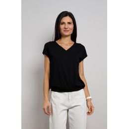 T-Shirt Seidel Moden "Otto exclusiv", Damen, Gr. 40, schwarz, Jersey, Obermaterial: 94% Viskose, 6% Elasthan, unifarben, tailliert h&uuml;ftlang, V-Ausschnitt, Shirts T-Shirt, mit V-Ausschnitt - MADE IN GERMANY