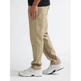 Chinohose PETROL INDUSTRIES "Men Non Denim Chino", Herren, Gr. M (38), N-Gr, light tan, Web, Obermaterial: 55% Leinen, 45% Baumwolle, unifarben, gerade, unten schmal lang, Hosen Chinohose, mit Tunnelzug