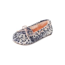 Minnetonka Hausschuh 'Cally' Damen Gr&ouml;&szlig;e 38 hellgrau / hellpink / schwarz / wei&szlig;
