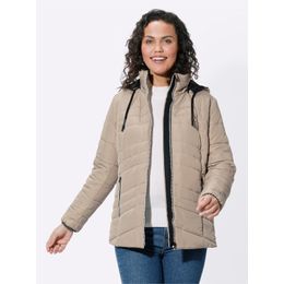 WITT Damen Steppjacke mit abnehmbarer Kapuze, sesam, Gr&ouml;&szlig;e 24