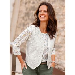 WITT Damen Jeansweste mit Zierperlen, ecru, Gr&ouml;&szlig;e 40