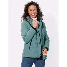 WITT Damen Steppjacke mit Ripsband-Verzierung, jade, Gr&ouml;&szlig;e 20