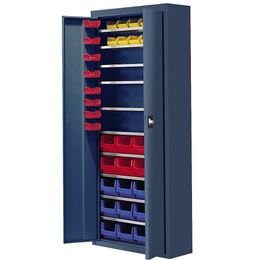 Mauser Magazinschrank mit Sichtlagerk&auml;sten, HxBxT 1740 x 680 x 280 mm, 48 K&auml;sten, einfarbig, brillantblau, ab 3 Stk