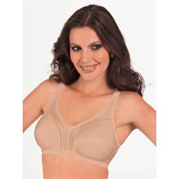 Viania Damen BH ohne B&uuml;gel mit verst&auml;rkten Untercups, beige, Gr&ouml;&szlig;e 80C