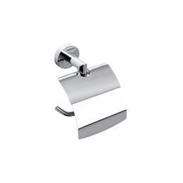 Brillantbad BOMEGA Papierrollenhalter mit Deckel Messing Chrom poliert 142x170x90 mm f&uuml;r Bad & WC >> zum Bohren oder Kleben*