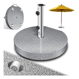 Kesser&reg; Granit Sonnenschirmst&auml;nder mit Edelstahlrohr, Hochwertiger Schirmst&auml;nder Sockel 30KG - f&uuml;r Schirmst&ouml;cke bis 16-48 mm, Inkl. Transport Griff Garten Balkonschirmst&auml;nder