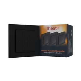 Heatit Z-Push Wall Controller Z-Wave 700er Serie (Schwarz Matt)