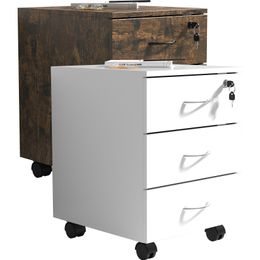 Vcm Rollcontainer Beistellcontainer mit drei Schubladen Ma&szlig;e ca. H. 55 x B. 40 x T. 44 cm B&uuml;rocontainer abschlie&szlig;bar - Baula L