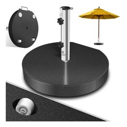 Kesser&reg; Granit Sonnenschirmst&auml;nder mit Edelstahlrohr, Hochwertiger Schirmst&auml;nder Sockel 30KG - f&uuml;r Schirmst&ouml;cke bis 16-48 mm, Inkl. Transport Griff Garten Balkonschirmst&auml;nder