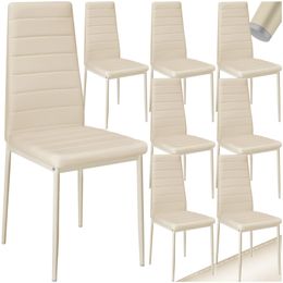 TecTake&reg; Set Esszimmerstuhl, gepolstert mit Kunstlederbezug, schlanke Stahlbeine, 45 x 48 x 98,5 cm