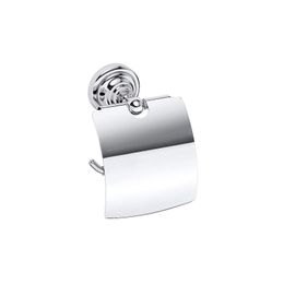 Brillantbad BETRO CHROM Papierrollenhalter mit Deckel Messing Chrom 140x150x100 mm f&uuml;r Bad & WC >> zum Bohren