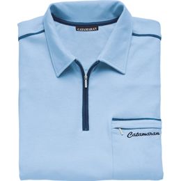 Catamaran Damen Kurzarm-Poloshirt, Blau, Gr. 44/46, Herrenmode, 100% Baumwolle