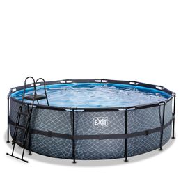 EXIT Frame Pool &oslash;450x122cm mit Sandfilterpumpe - Grau